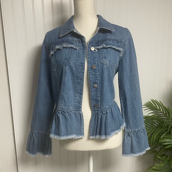 Sugarlips | Jackets & Coats | Sugar Lips Denim Ruffle Jean Jacket ...